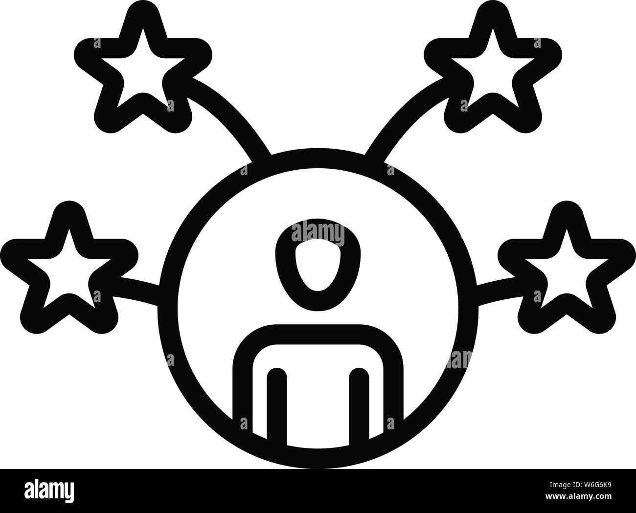 Star rating employee icon, outline style Stock Vector Image & Art - Alamy