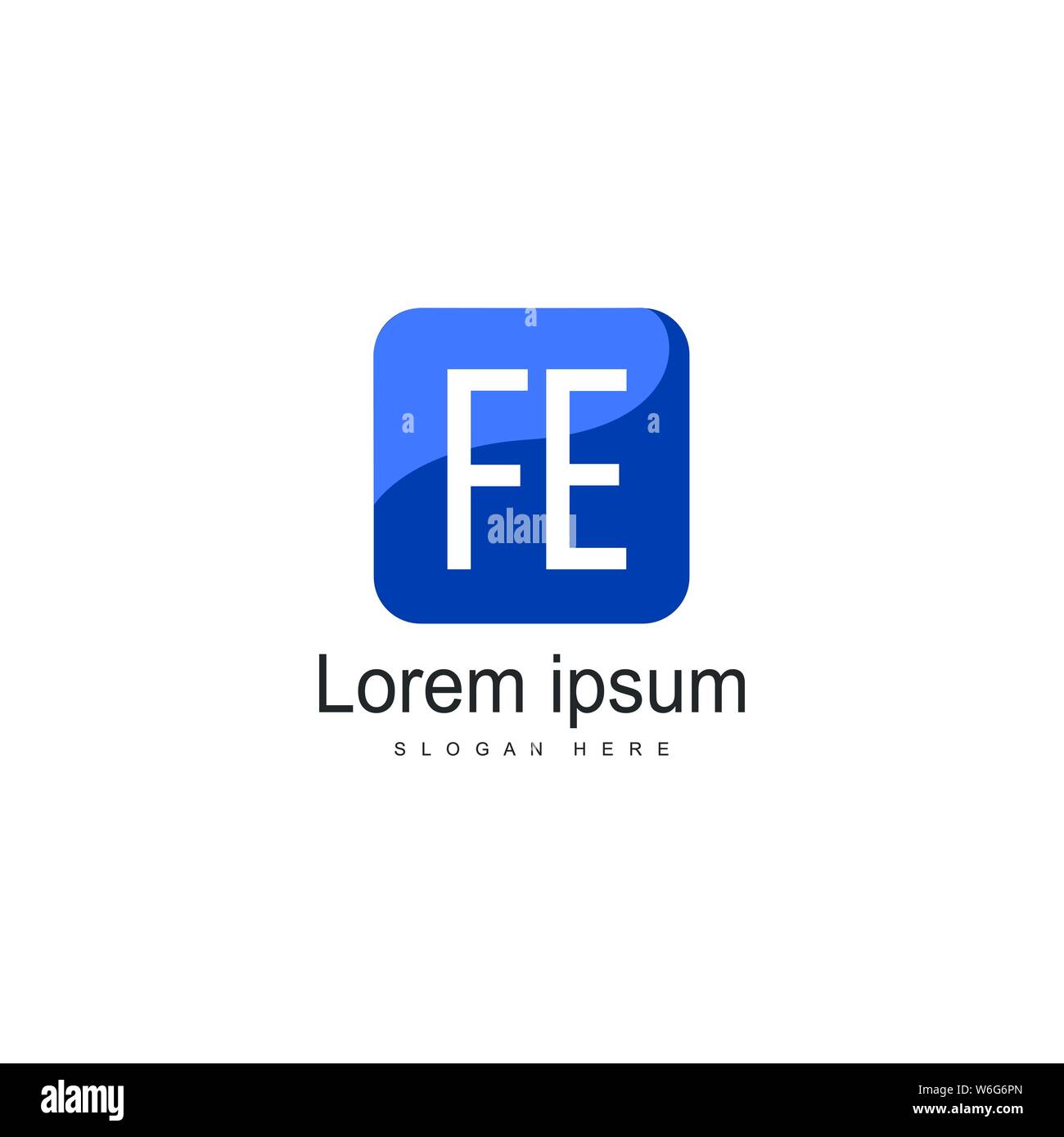 Initial FE logo template with modern frame. Minimalist FE letter logo ...