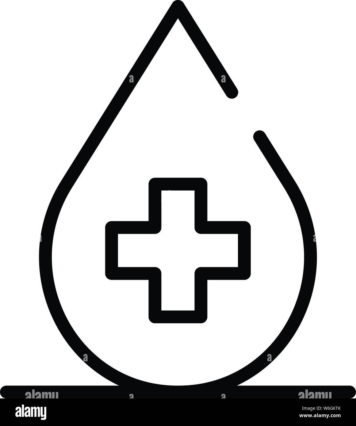 Blood drop with cross icon, outline style Stock Vector Image & Art - Alamy
