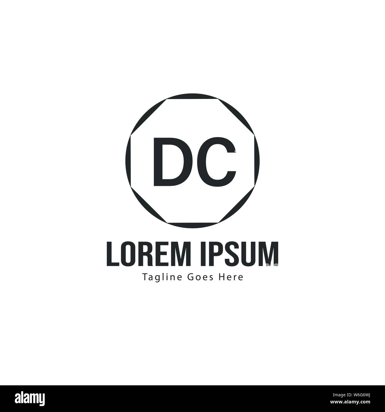 DC Letter Logo Design. Creative Modern DC Letters Icon Illustration ...