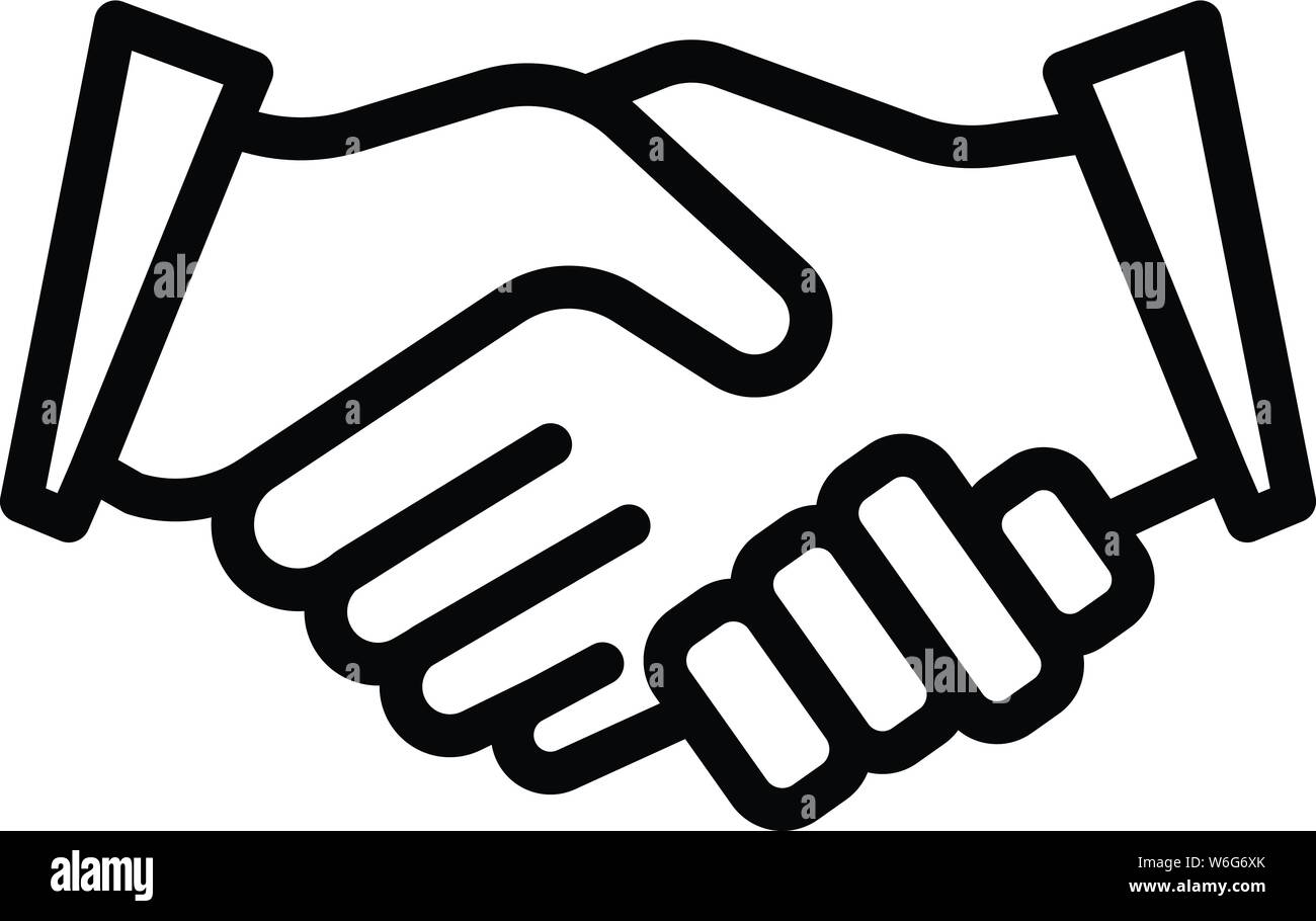 Handshake icon, outline style Stock Vector Image & Art - Alamy