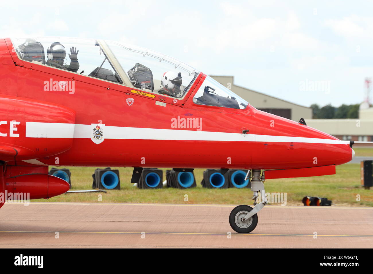 Cockpit close-up of a Red Arrows display team BAE Hawk at RIAT 2019 Stock Photo - Alamy