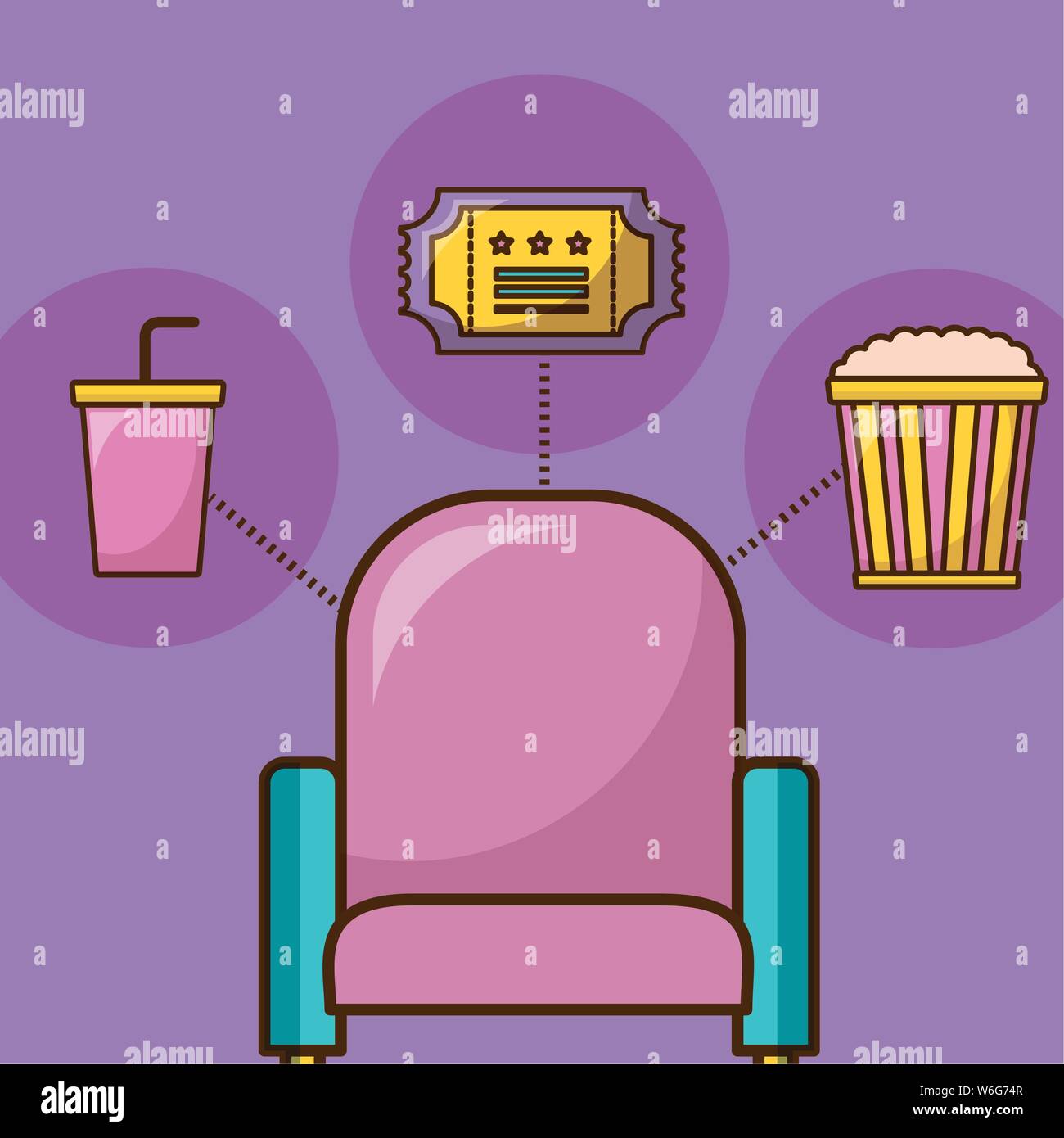 Cinema icon set over purple background design Stock Vector Image & Art ...