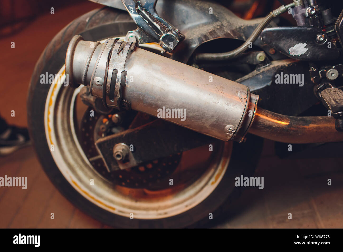 Double Exhaust Pipes Motorcycle High Resolution Stock Photography and ...