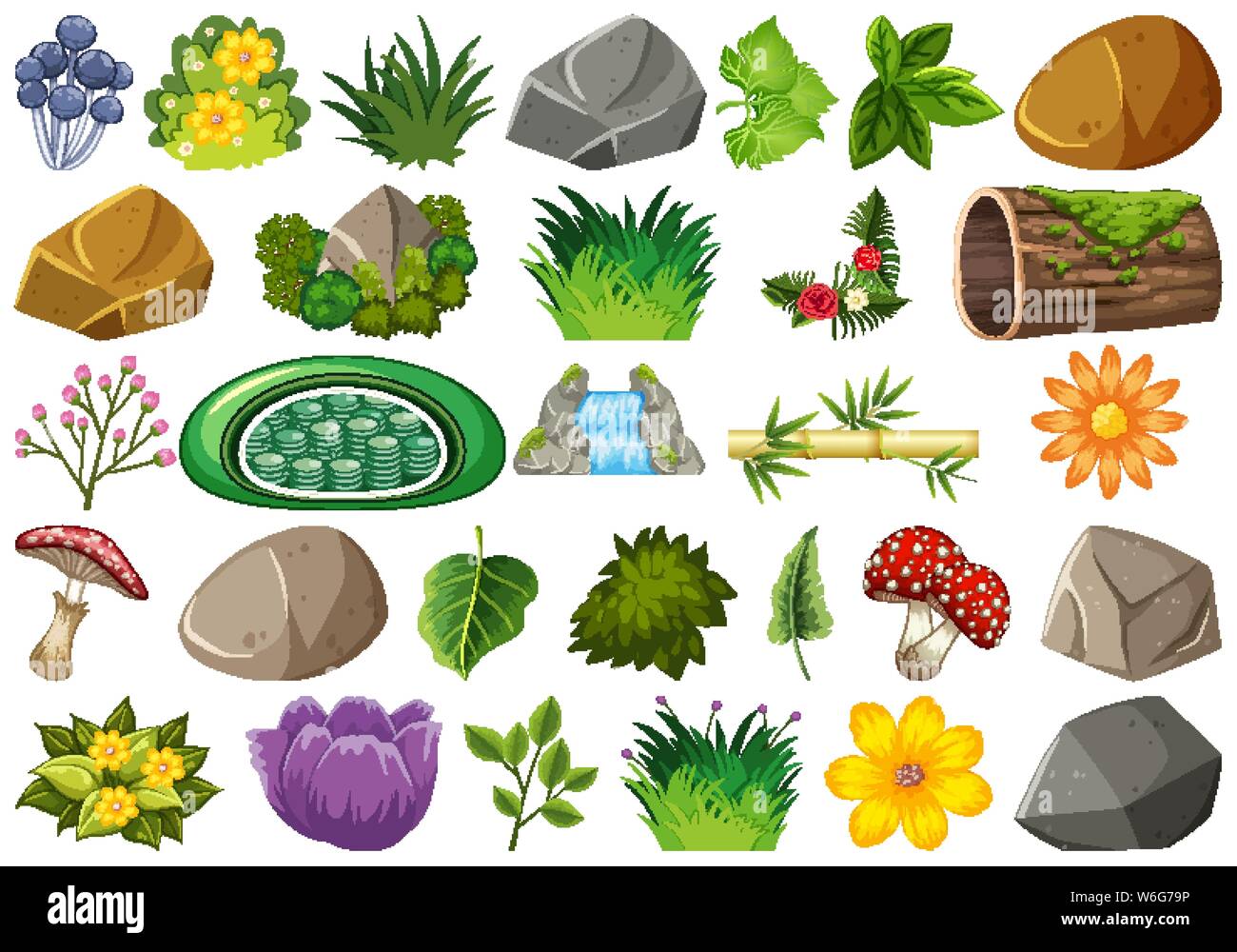 Set of isolated objects theme - gardening illustration Stock Vector ...