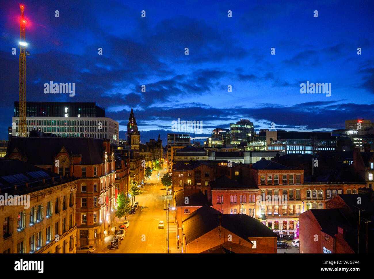 Princess Street, from the MacDonald Townhouse Hotel, Manchester Stock ...