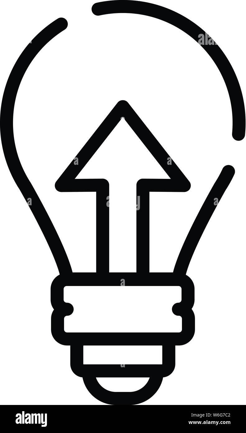 Up arrow in light bulb icon, outline style Stock Vector Image & Art - Alamy