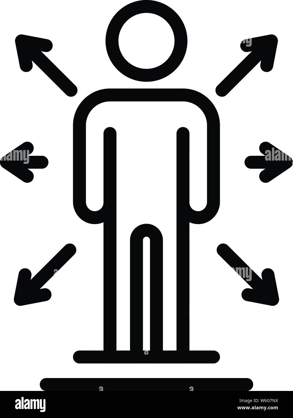 Human and arrows icon, outline style Stock Vector Image & Art - Alamy