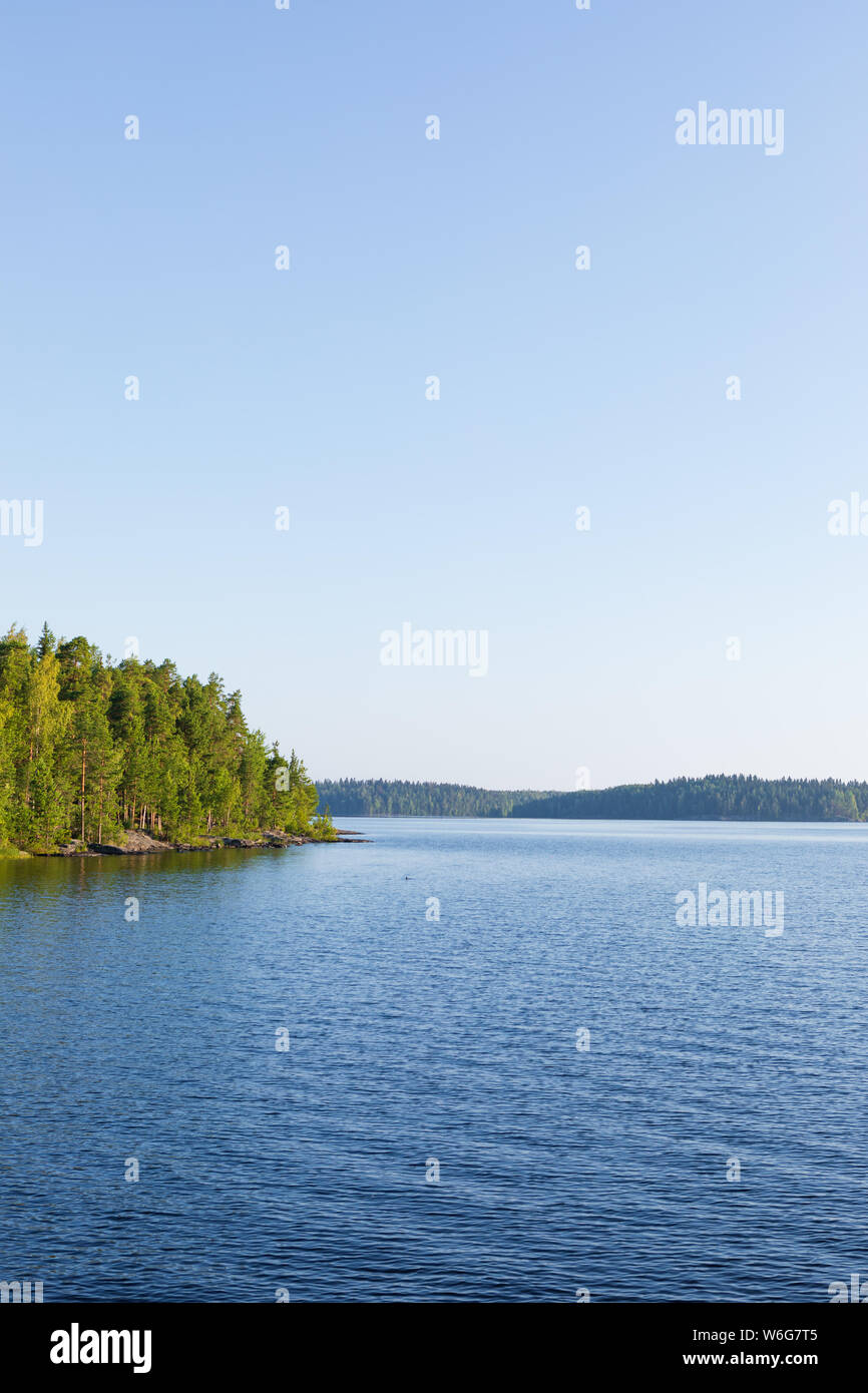 Summer morning lake landscape in Finland Stock Photo - Alamy