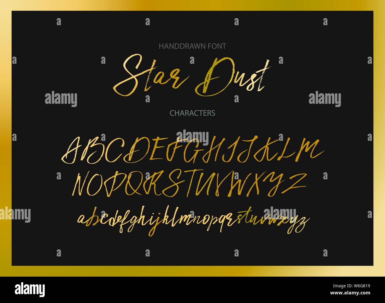 Star dust. Handdrawn calligraphic vector font. Distress grunge texture ...