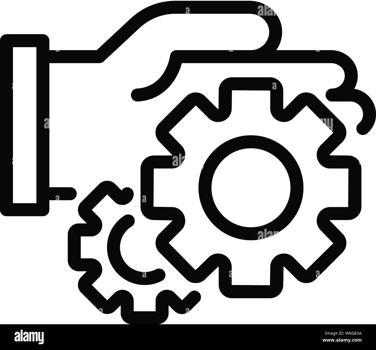 Outline illustration person presenting hand Stock Vector Images - Alamy