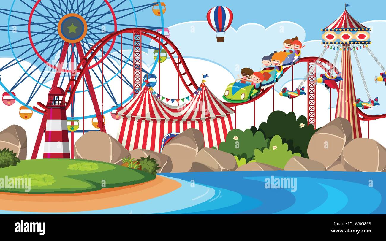 An outdoor scene with circus illustration Stock Vector Image & Art - Alamy