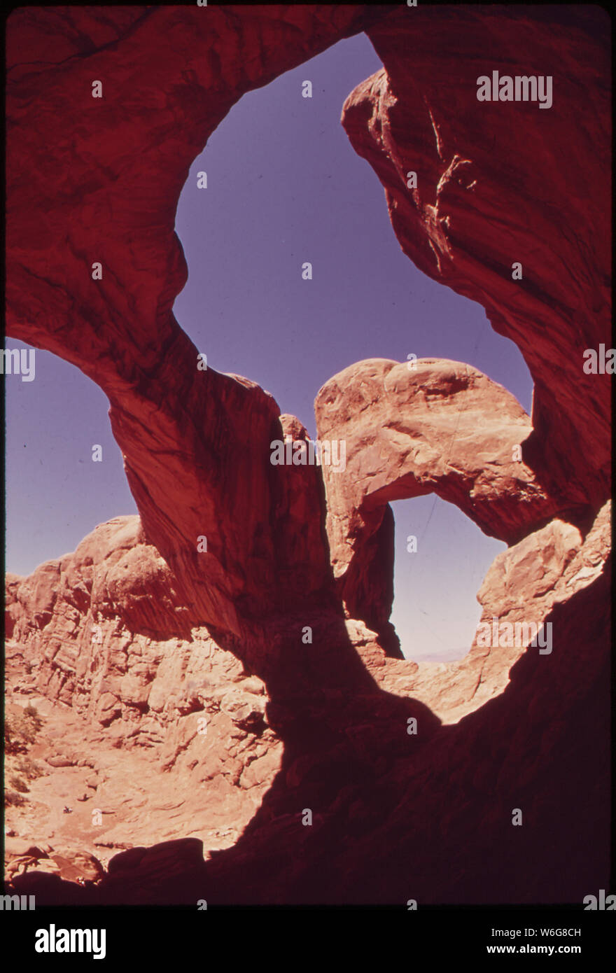 DOUBLE ARCH IN WINDOWS SECTION OF ARCHES NATIONAL PARK Stock Photo - Alamy
