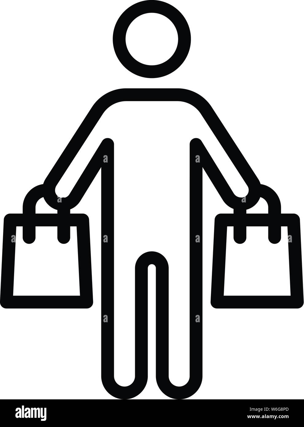 Shopping man icon, outline style Stock Vector Image & Art - Alamy