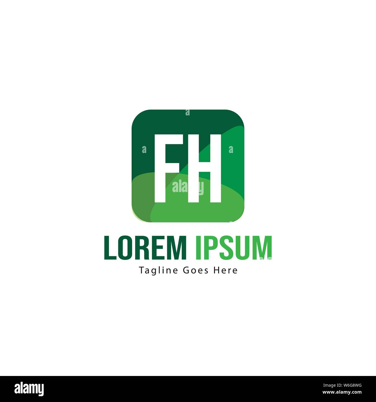 Initial FH logo template with modern frame. Minimalist FH letter logo ...