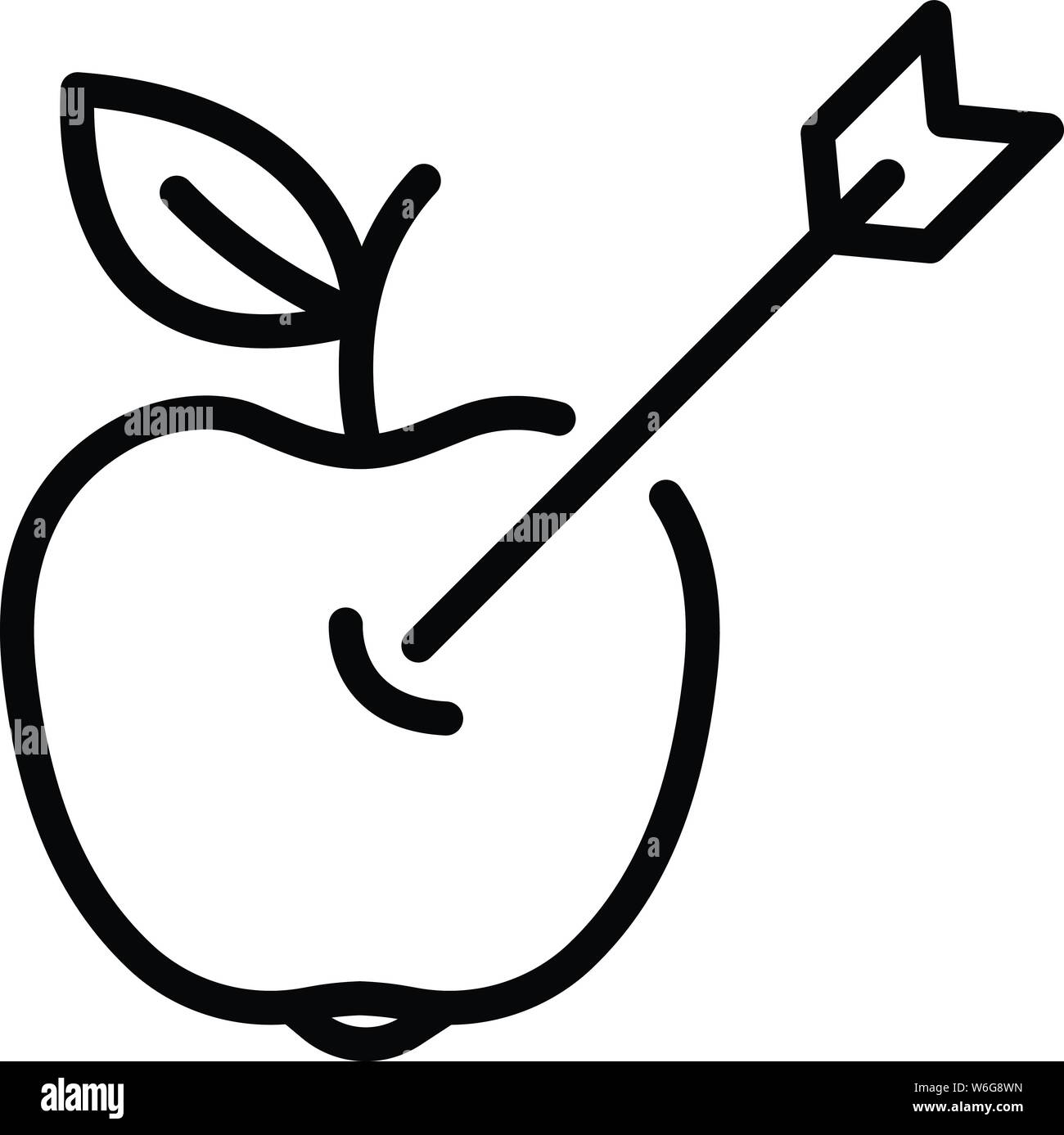 Arrow in the apple icon, outline style Stock Vector Image & Art - Alamy