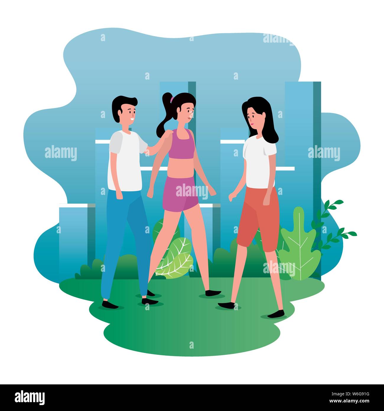 group of people on the park characters Stock Vector Image & Art - Alamy