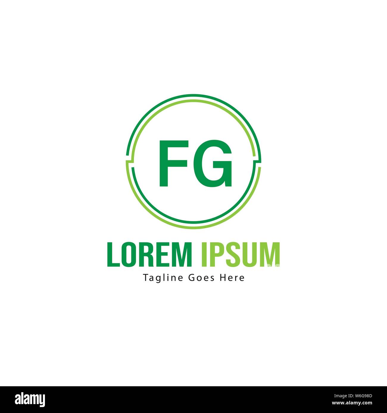 Initial FG logo template with modern frame. Minimalist FG letter logo ...