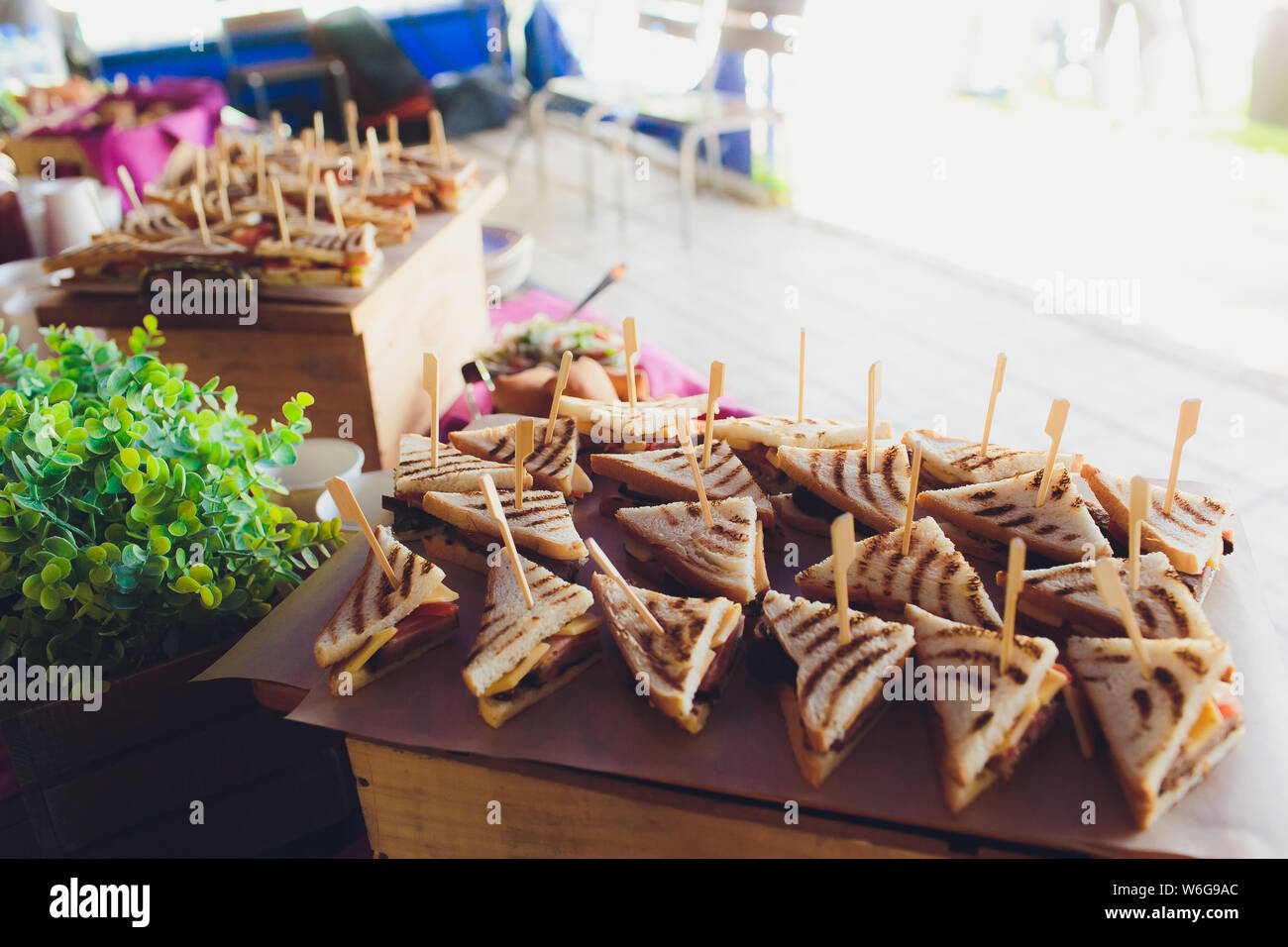Sandwich platter triangle hi-res stock photography and images - Alamy