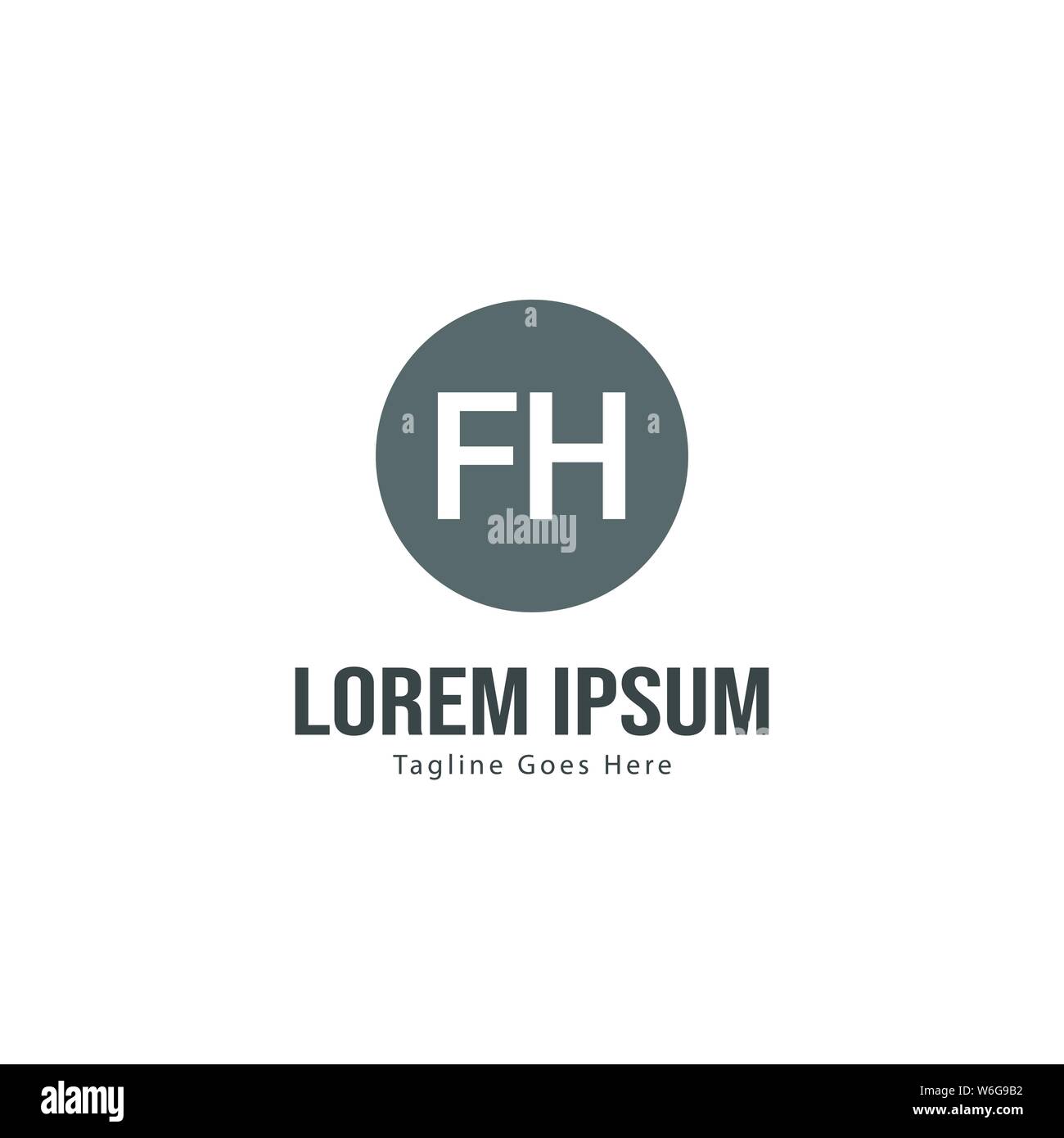 Initial FH logo template with modern frame. Minimalist FH letter logo ...