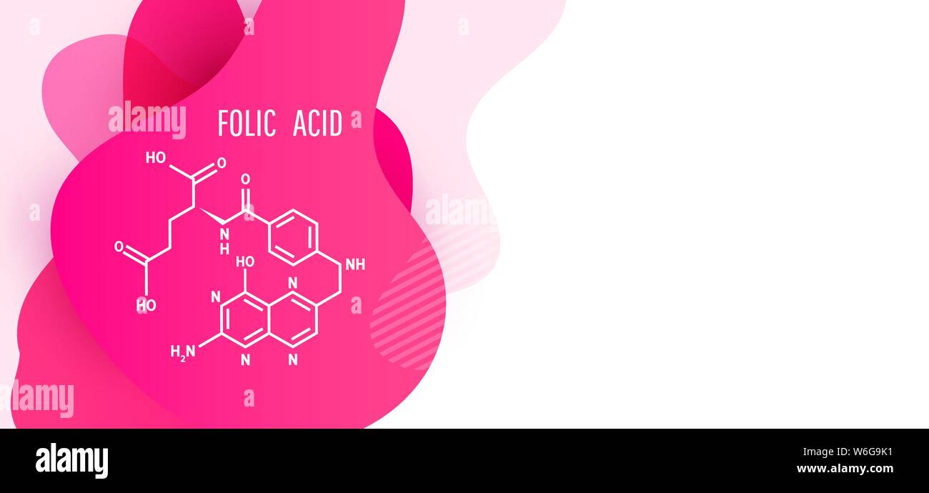Futuristic trendy dynamic design elements with folic acid. Abstract ...