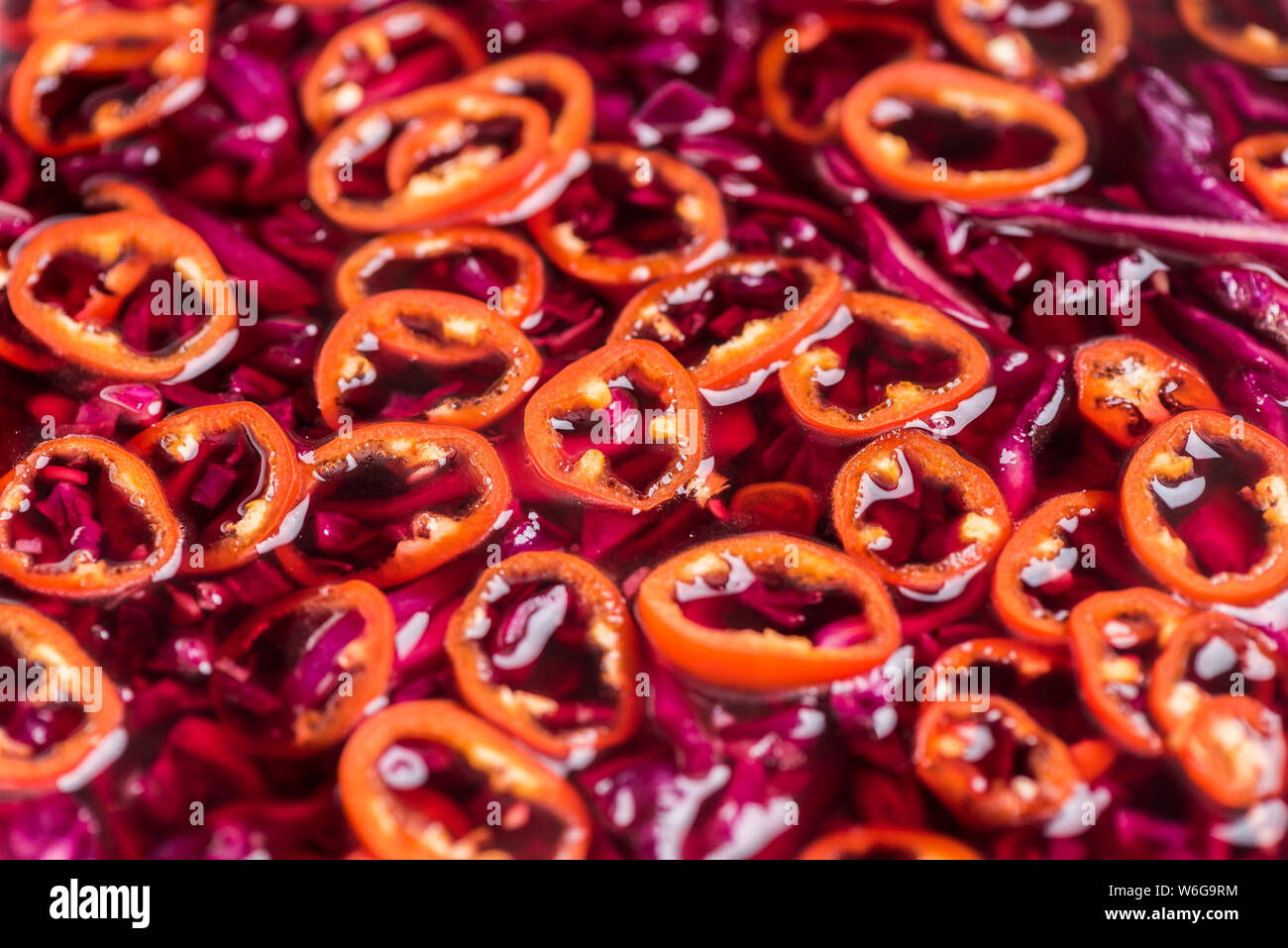 Chilli pickled red cabbage Stock Photo - Alamy