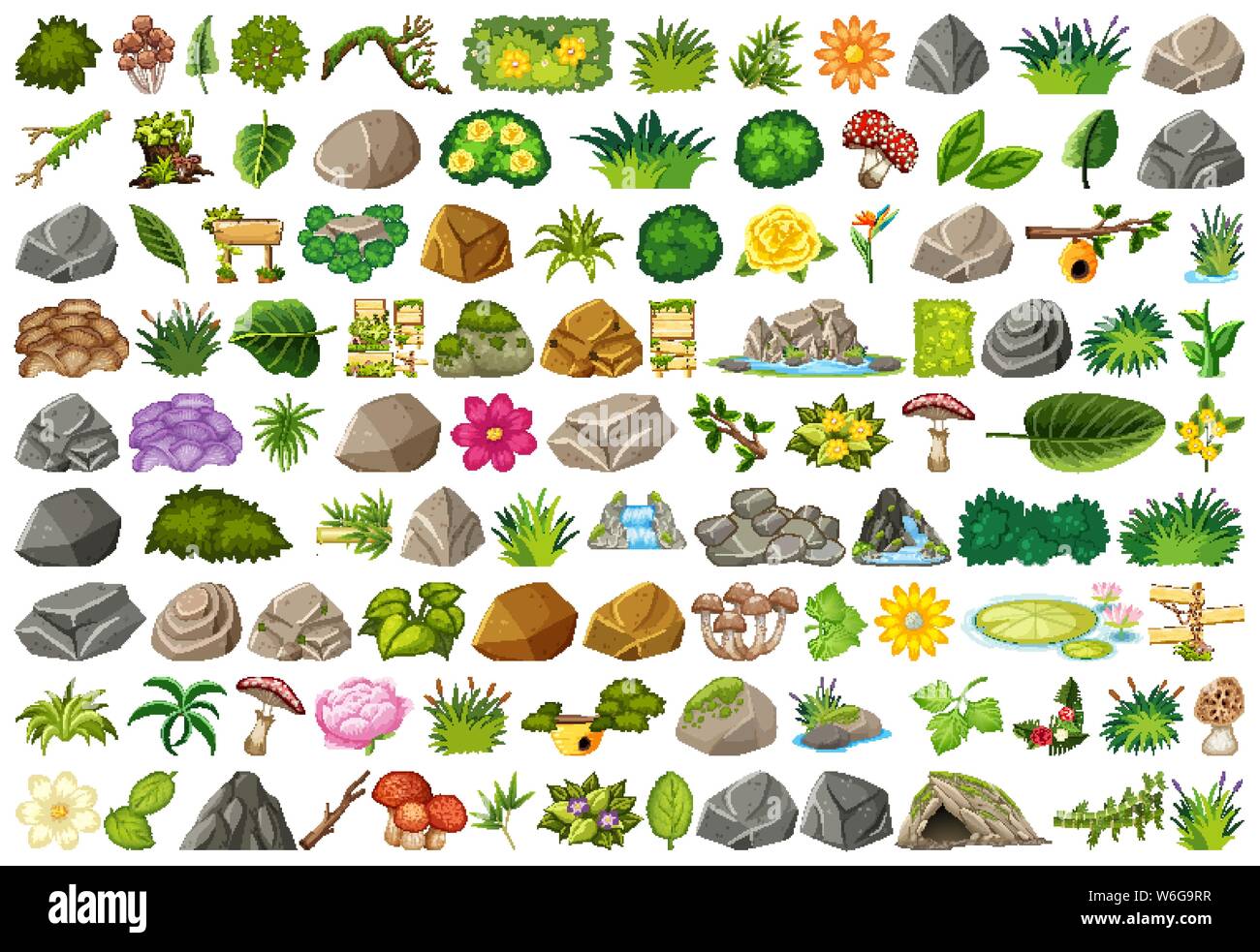Set of isolated objects theme - gardening illustration Stock Vector ...