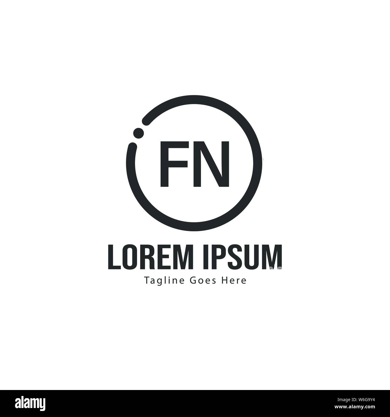 Initial FN logo template with modern frame. Minimalist FN letter logo ...