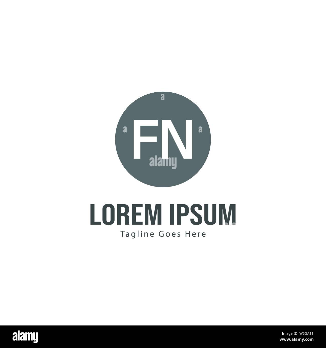 Initial FN logo template with modern frame. Minimalist FN letter logo ...