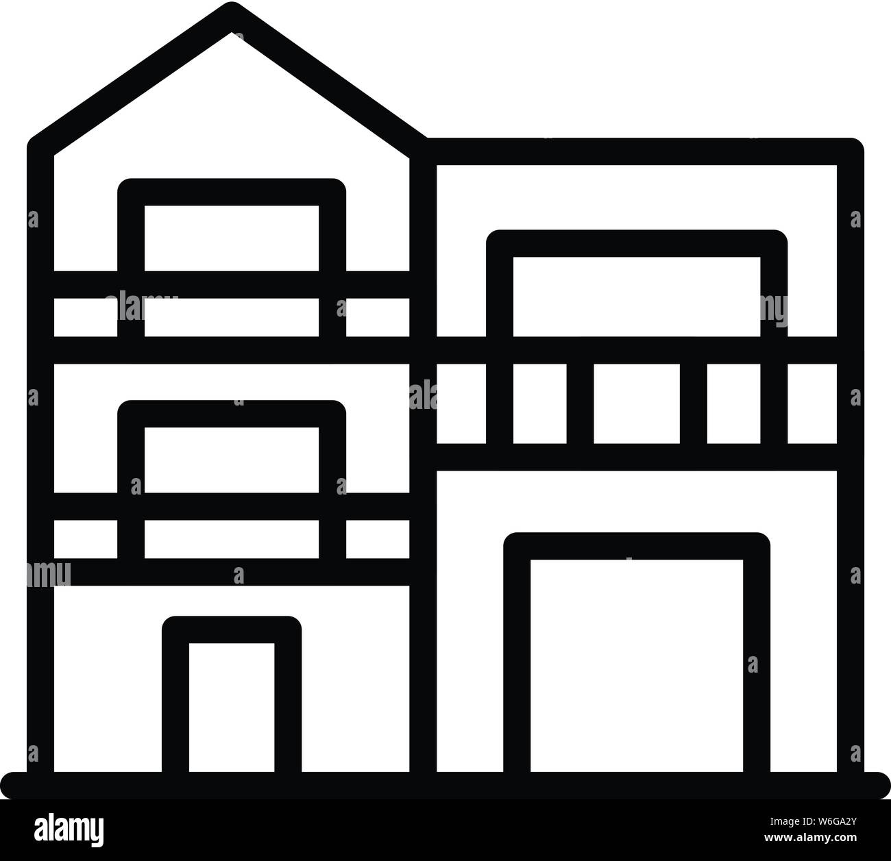 Modern two story house icon, outline style Stock Vector Image & Art - Alamy