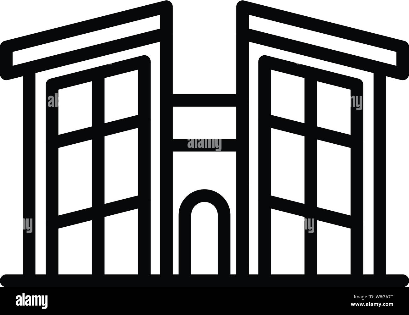 House with high windows icon, outline style Stock Vector Image & Art ...