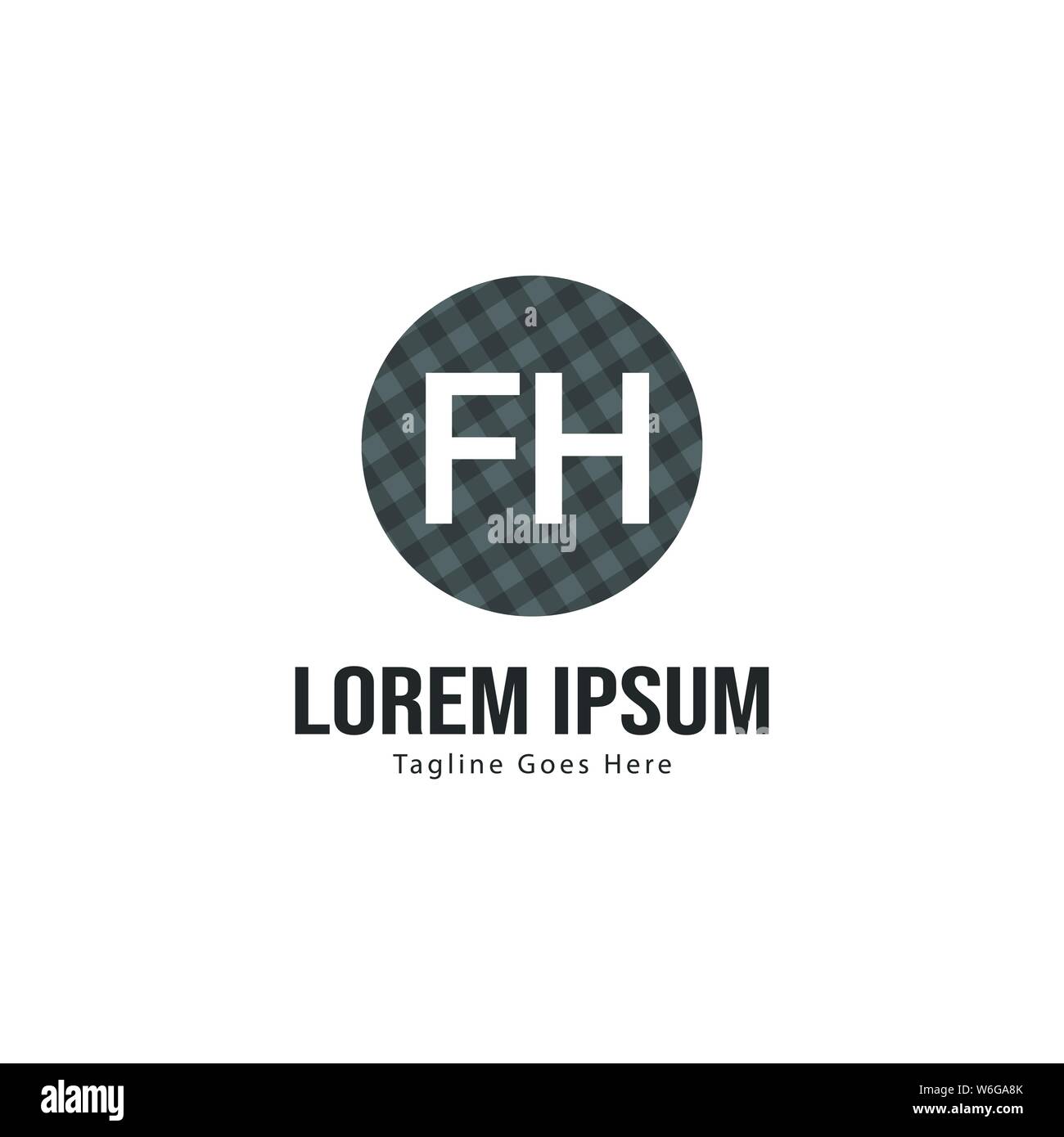 Initial FH logo template with modern frame. Minimalist FH letter logo ...