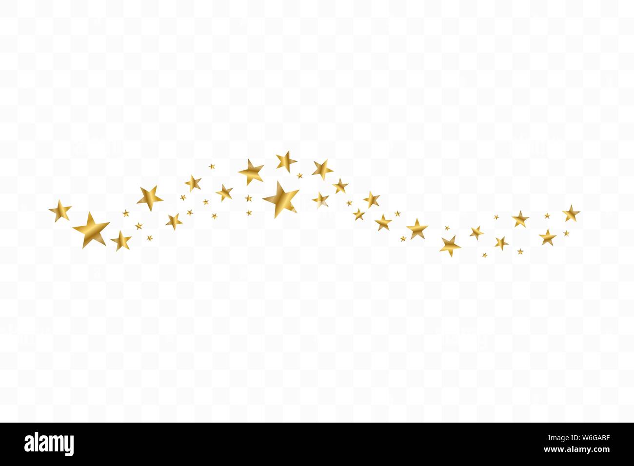Falling golden stars. Cloud of golden stars isolated on transparent ...