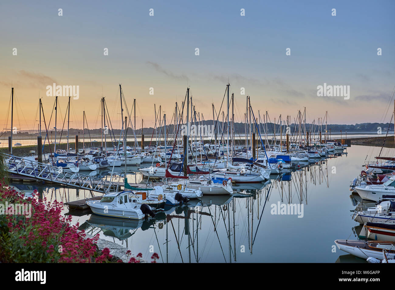 Image of Plouer sur Rance Marina at sun rise Stock Photo - Alamy