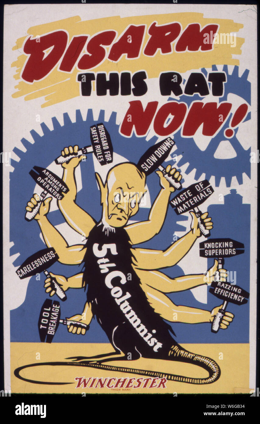 Disarm this rat now! 5th Columnist Stock Photo - Alamy