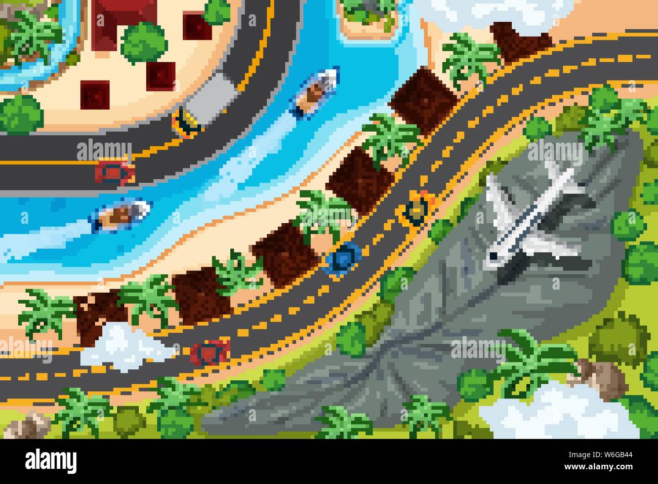 Set of aerial view scenes illustration Stock Vector Image & Art - Alamy