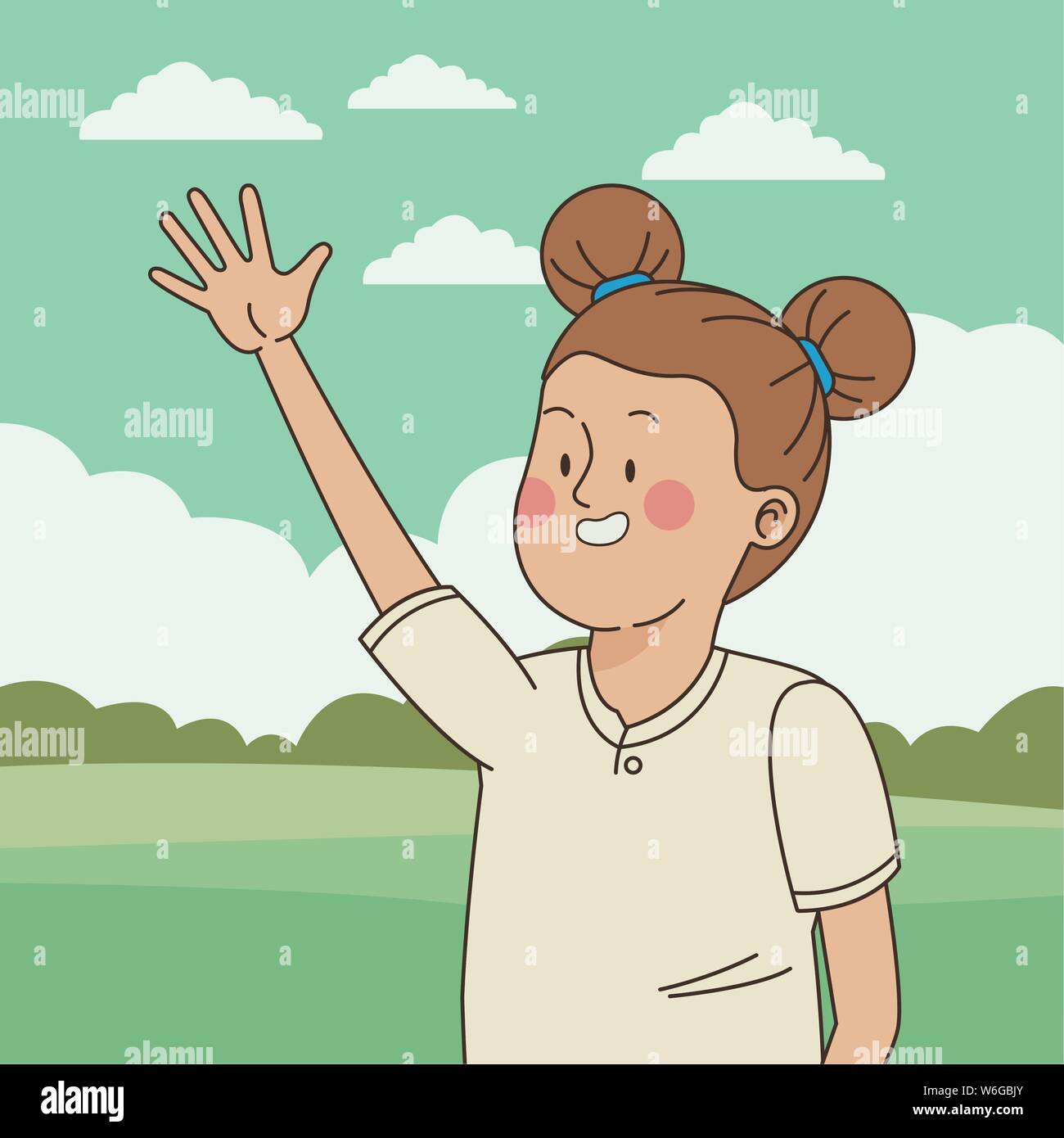 Teenager woman smiling face cartoon Stock Vector Image & Art - Alamy