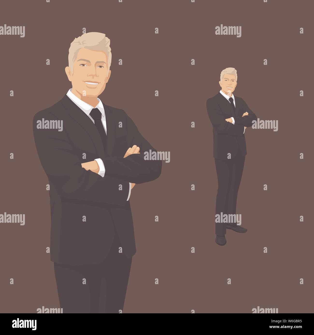 Elegant businessman in black costume. Boss, manager, businessman ...