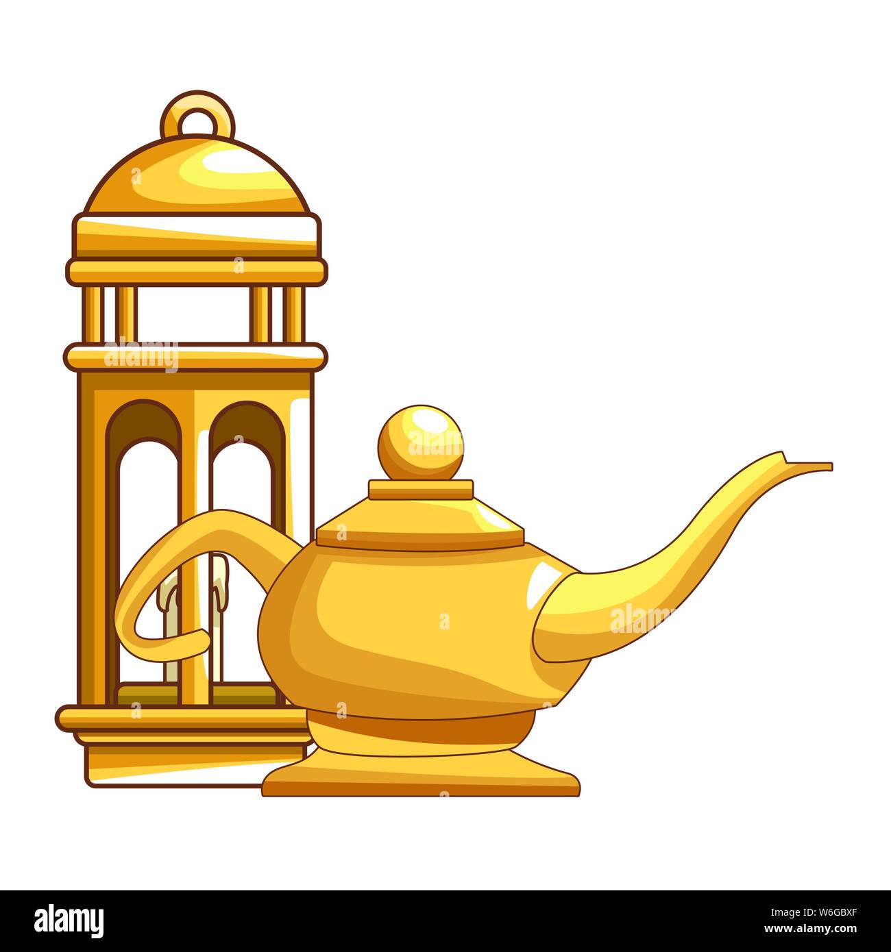 Antique magic lamp and lantern cartoon Stock Vector Image & Art - Alamy