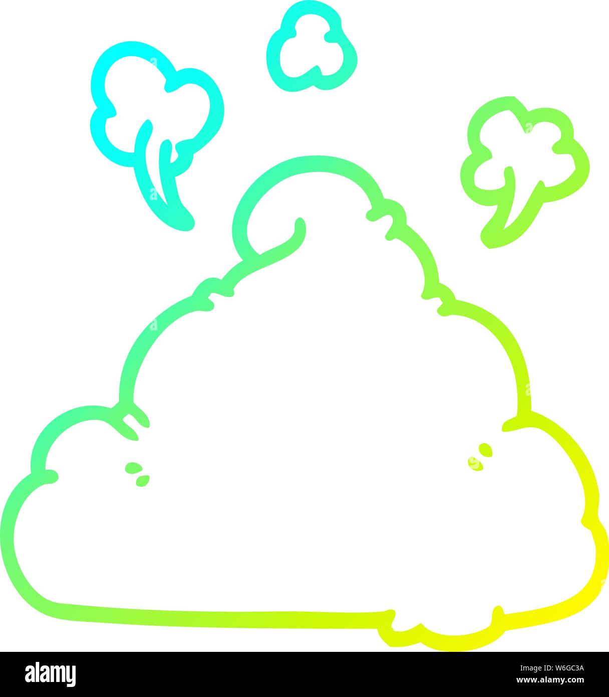 cold gradient line drawing of a cartoon poop Stock Vector Image & Art ...