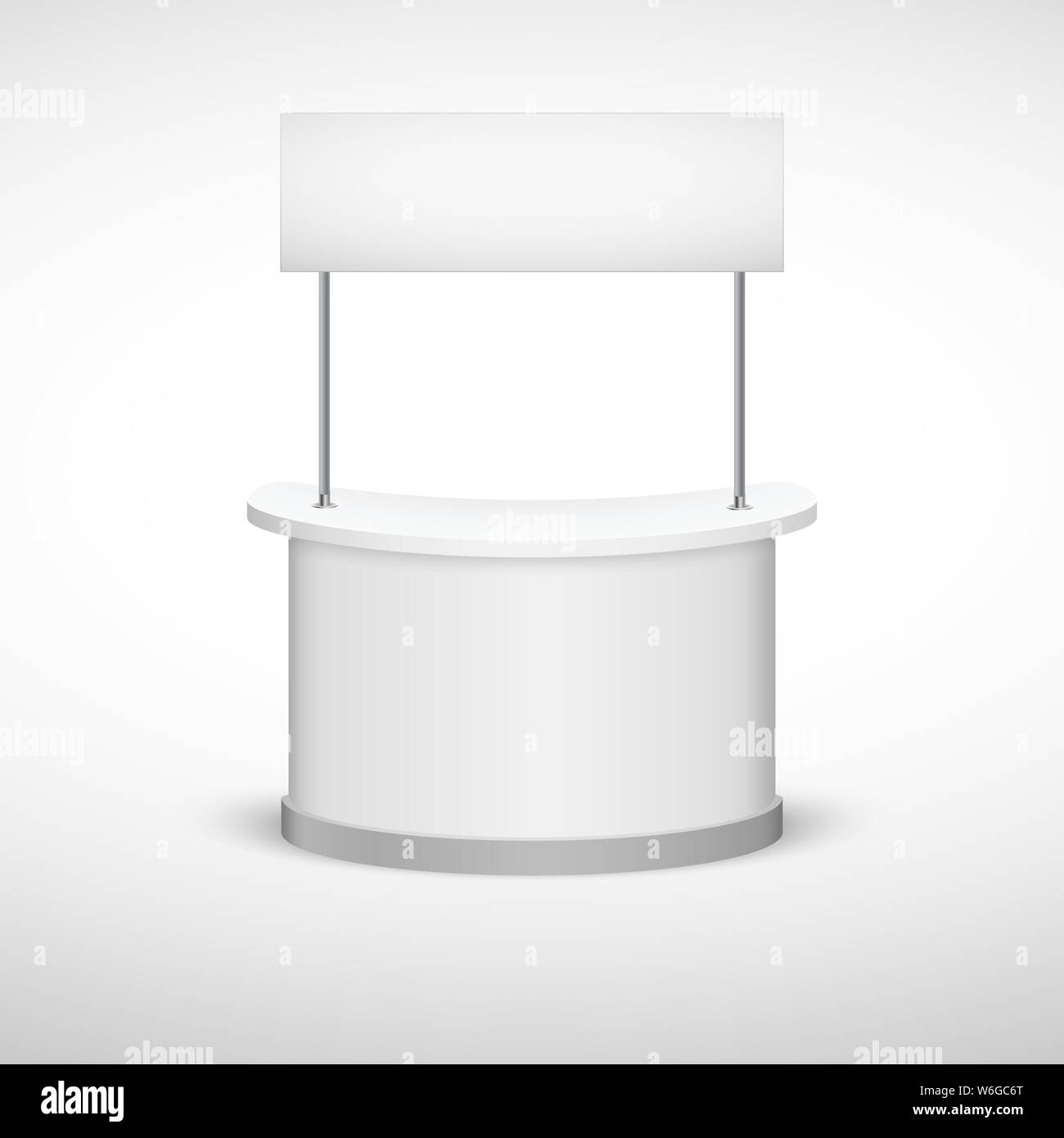 Trade Exhibition Stand mock up isolated on white background. White ...