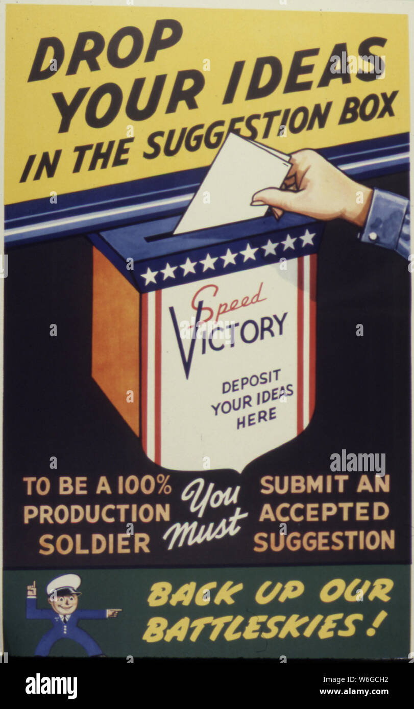 Drop Your Ideas in the Suggestion Box Stock Photo - Alamy