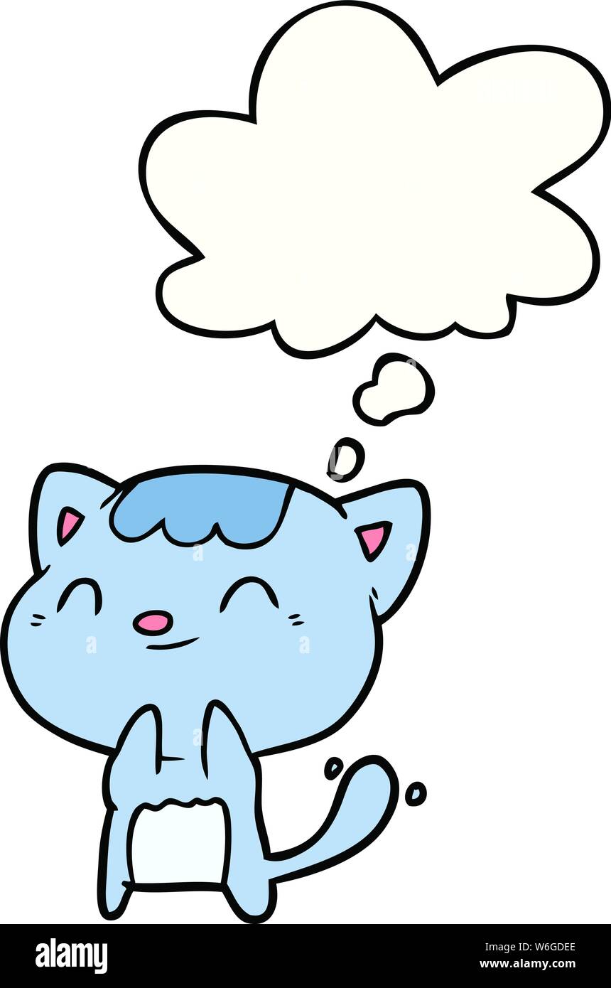 Cartoon happy cat thought bubble hi-res stock photography and images ...