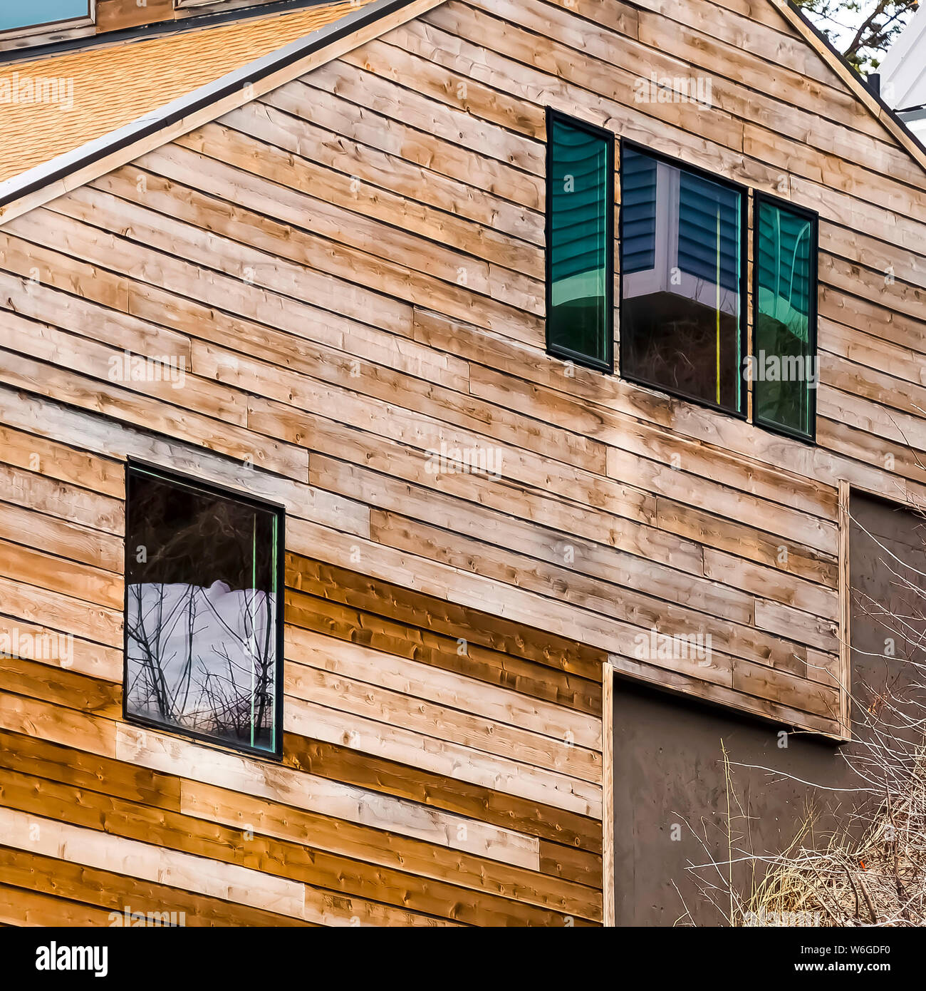 Wooden House Exterior Walls Close Up Wood Tech Siding Exterior Wall