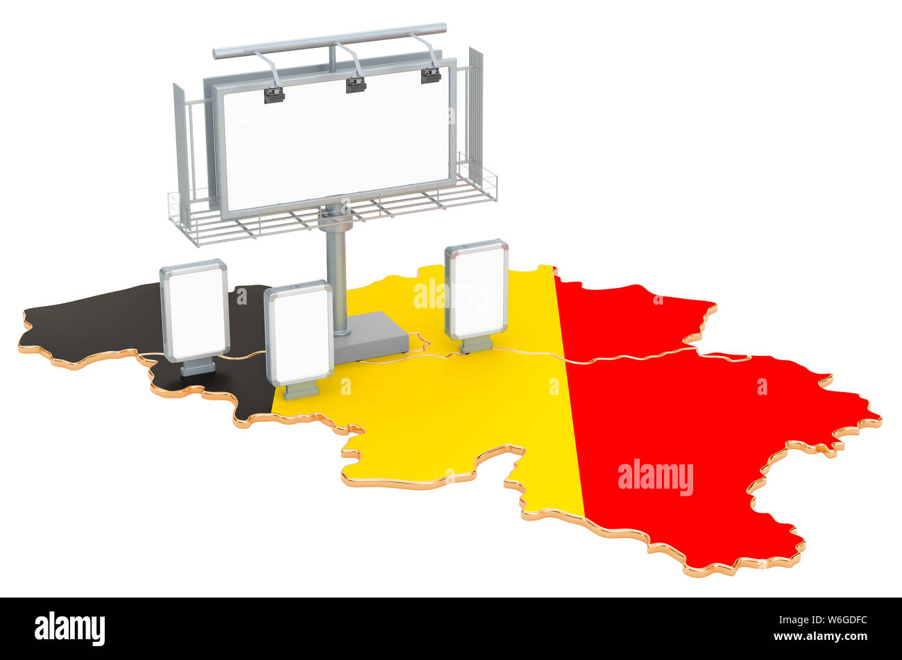 Advertising Business in Belgium concept, 3D rendering isolated on white ...