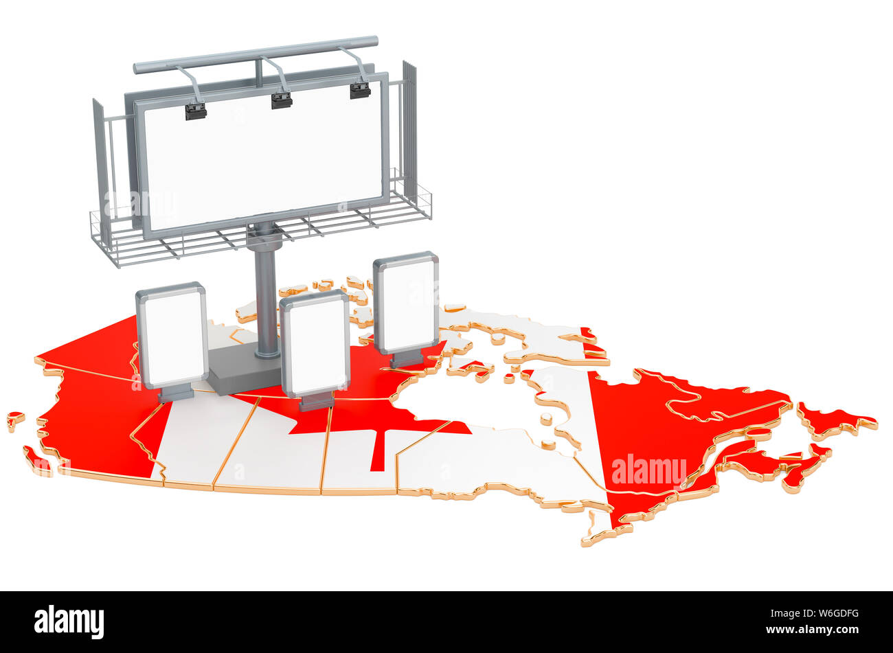 Advertising Business in Canada concept, 3D rendering isolated on white ...