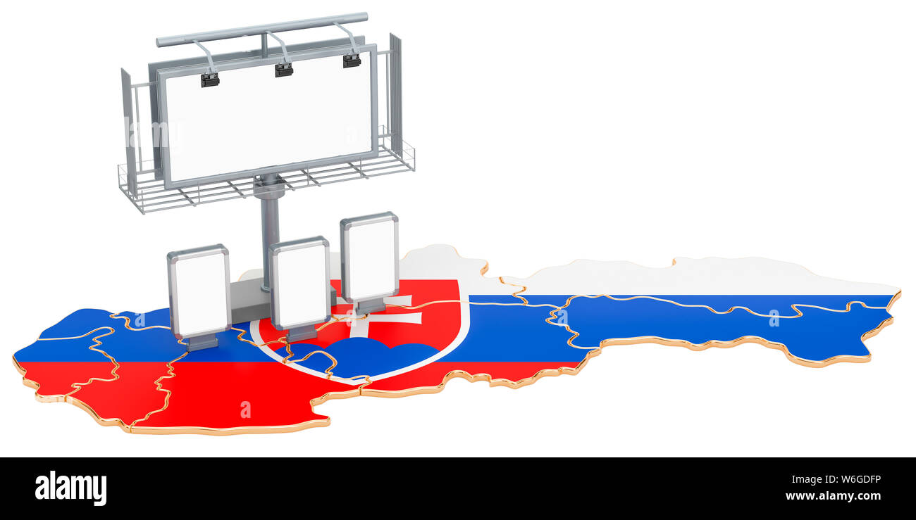 Advertising Business in Slovakia concept, 3D rendering isolated on ...
