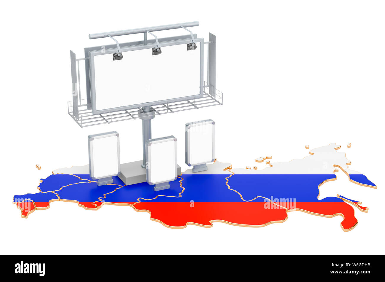 Advertising Business in the Russian Federation concept, 3D rendering ...