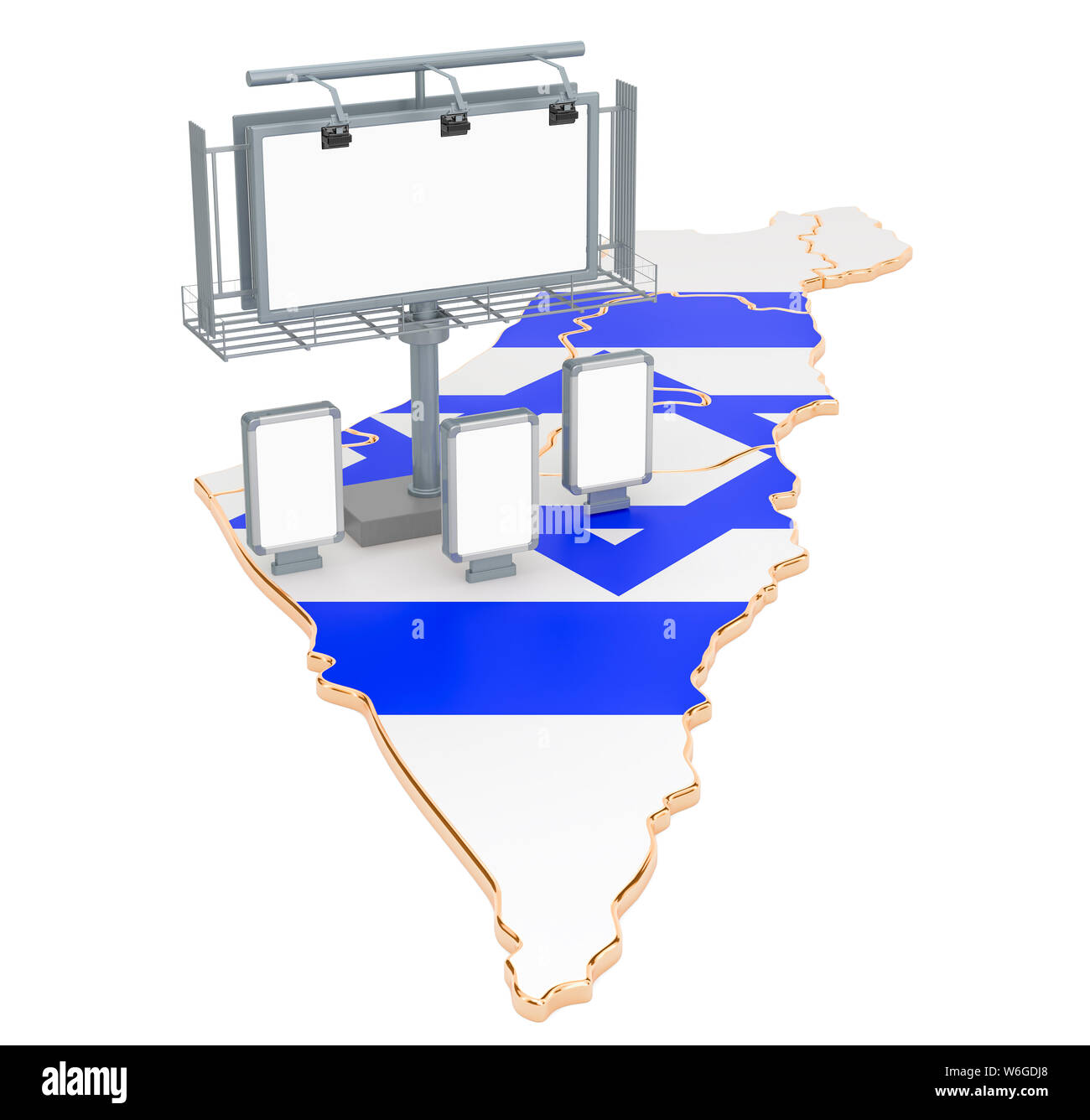 Advertising Business in Israel concept, 3D rendering isolated on white ...