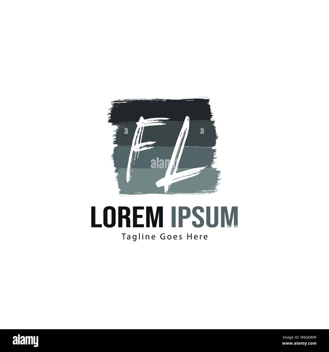 Initial FL logo template with modern frame. Minimalist FL letter logo ...